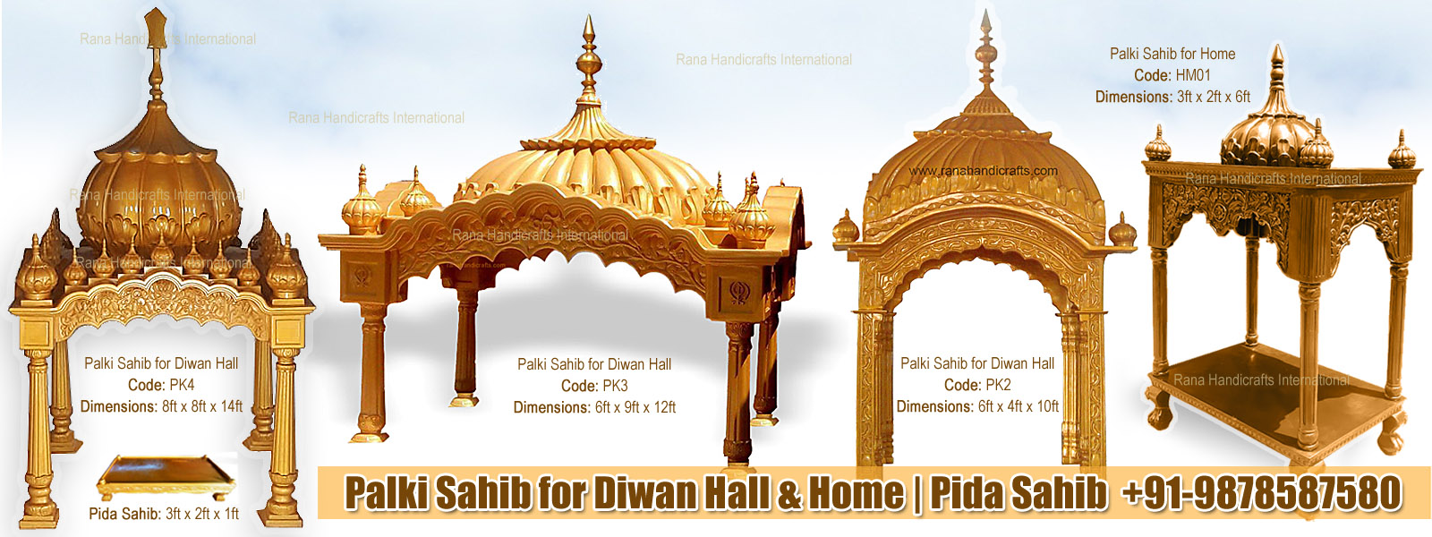 Fiberglass Gurdwara Domes, Gumbad, Palki Sahib, Nishan Sahib, Pida ...
